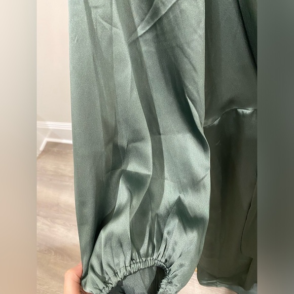 Dresses | Veiled Collection Unused Blue Satin Long Sleeve Maxi Dress ...